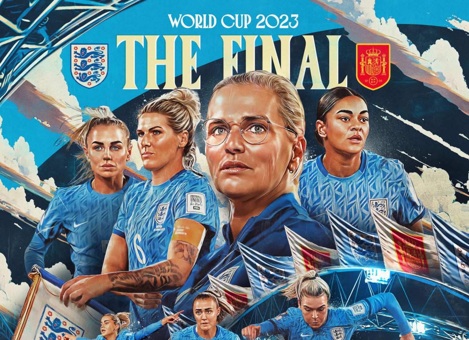 England Lionesses 0 v Spain 1 FIFA World Cup Final 2023 - Watford Herts ...